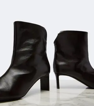 Khaite Ona Leather Ankle Boots