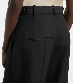 Khaite Dugan Pleated Virgin Wool Straight Pants