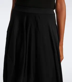 Junya Watanabe Asymmetric Draped Wool Midi Skirt