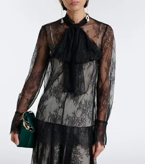 Erdem Bow-detail Floral Lace Blouse