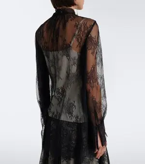 Erdem Bow-detail Floral Lace Blouse