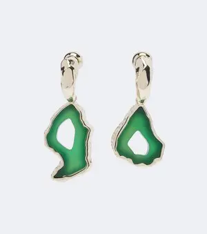 Erdem Embellished Drop Earrings - Green