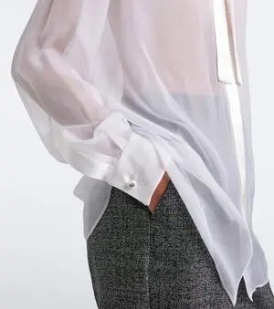 Dolce & Gabbana Bow-detail Silk Chiffon Blouse