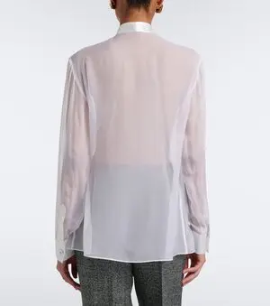 Dolce & Gabbana Bow-detail Silk Chiffon Blouse