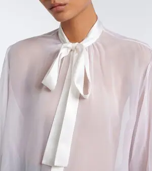 Dolce & Gabbana Bow-detail Silk Chiffon Blouse