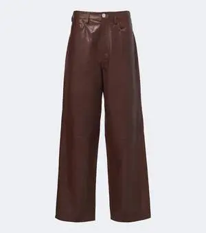 RÓHE Leather Wide-leg Pants