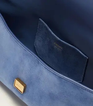 Khaite Audrey Medium Suede Clutch