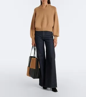 Khaite Zoe Medium Shearling Paneled Tote Bag