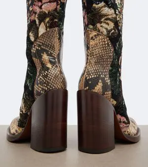 Dries Van Noten Patchwork Leather Over-the-knee Boots