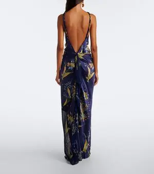 Staud Charli Printed Silk-blend Maxi Dress