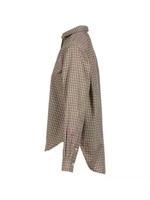 GLOWNY Check Embroidered Button-up Shirt