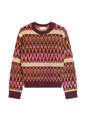 Dries Van Noten Jacquard Wool Sweater - Red