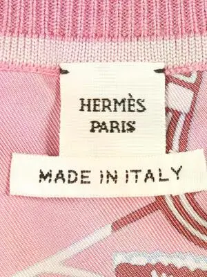 Hermès 2010s Twill Laine Ex-libris Cardigan