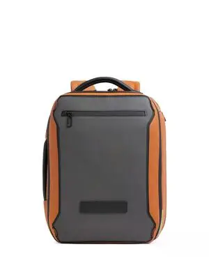 PIQUADRO Panelled Logo-patch Backpack - Orange