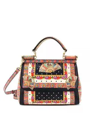 Dolce & Gabbana Miss Sicily Bag Printed Leather Medium Satchel