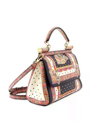 Dolce & Gabbana Miss Sicily Bag Printed Leather Medium Satchel