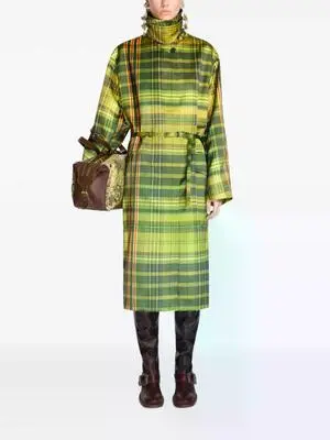 Dries Van Noten Oversized Checked Coat - Green