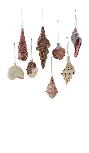 CODY FOSTER & CO Beachcomber Ornament Set Of 8 - Multi