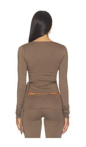 Eterne Soft Jersey Wrap Top In . Also