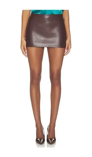 Retrofete Valerie Leather Skirt In . Also - Brown