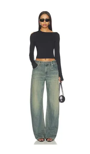 Helmut Lang Asymmetrical Cutout Top In . Also