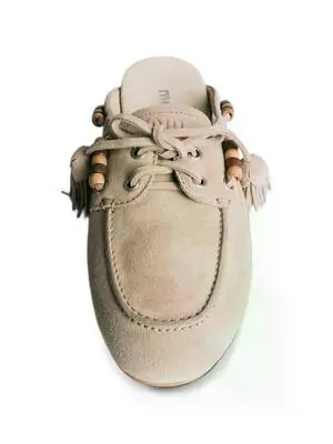 Miu Miu Suede Deck Mules