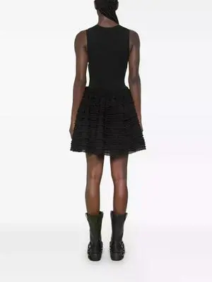 Sandro Ruffled Knitted Mini Dress