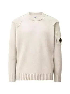 C.P. COMPANY Lambswool Lens Crewneck Contrast Sweater