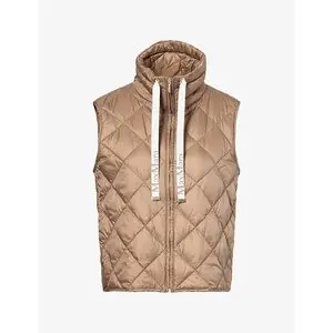 Max Mara Diamond-patterned Quilted Shell-down Gilet - Camel