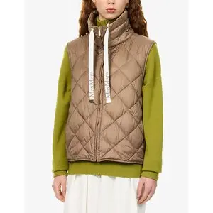 Max Mara Diamond-patterned Quilted Shell-down Gilet - Camel
