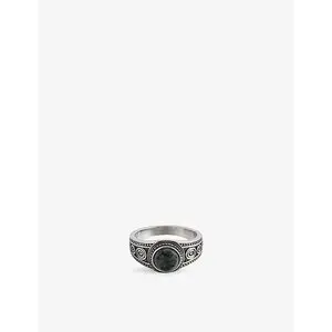 CLOCKS AND COLOURS Socrates Kambaba Jasper Stone Stainless Steel Ring - Silver