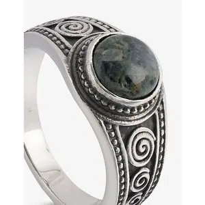 CLOCKS AND COLOURS Socrates Kambaba Jasper Stone Stainless Steel Ring