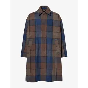SONG FOR THE MUTE Coach Check Long Wool Coat