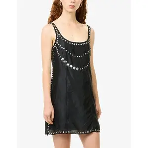 Gimaguas Claude Jewel Silk Mini Dress