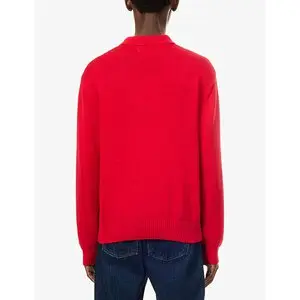 PALMES Long-sleeve Cotton Knit Polo Shirt