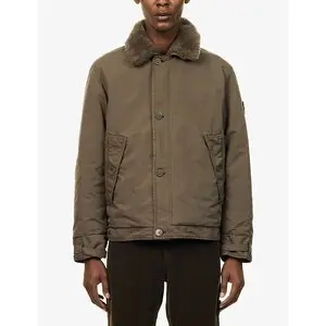 Stone Island Ghost David-tc Shearling-collar Woven Jacket