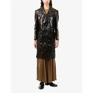 Junya Watanabe Embossed Double-breasted Faux-leather Coat