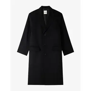 Sandro Long Button-down Wool And Cashmere Coat
