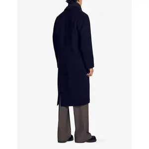 Sandro Long Button-down Wool And Cashmere Coat