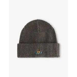VIVIENNE WESTWOOD Sporty Ribbed Wool Beanie - Grey
