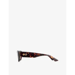 KAREN WAZEN Blair Irregular-shape Shell Acetate Sunglasses