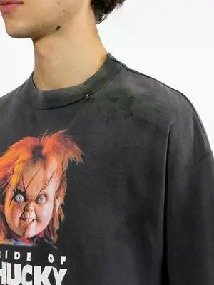 SAINT MXXXXXX Distressed Graphic-print T-shirt