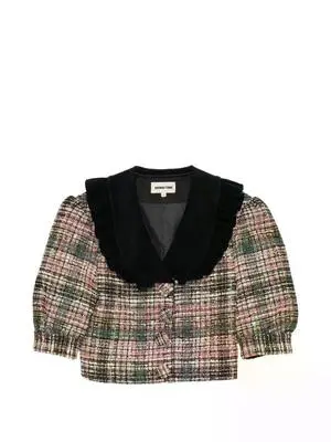 SHUSHU/TONG Patchwork Ruffled-collar Jacket - Red