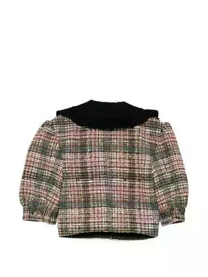 SHUSHU/TONG Patchwork Ruffled-collar Jacket