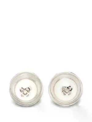 Casablanca Sci-fi Pearl Earrings - Silver