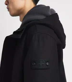 Stone Island Ghost Piece Virgin Wool-blend Short Parka