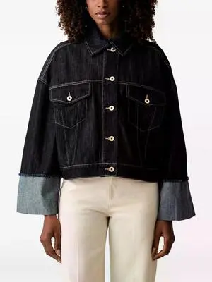 TWINSET Contrast-stitch Raw-edge Denim Jacket