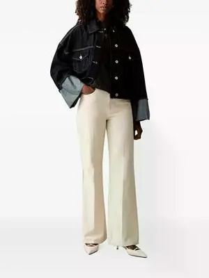 TWINSET Contrast-stitch Raw-edge Denim Jacket