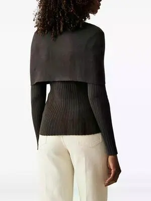 TWINSET Ribbed-knit Detachable-collar Sweater