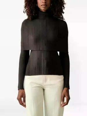 TWINSET Ribbed-knit Detachable-collar Sweater